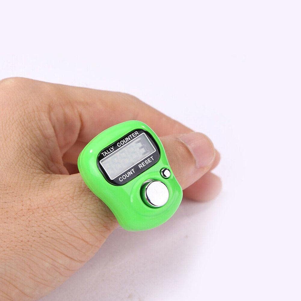 5 Color LED Digital Row Counter,5 Digit Display Counter Clicker,Handheld Number Click Counter,Finger Tally Counter,Electronic Finger Counter Hand Tally Counter with Ring for Golf