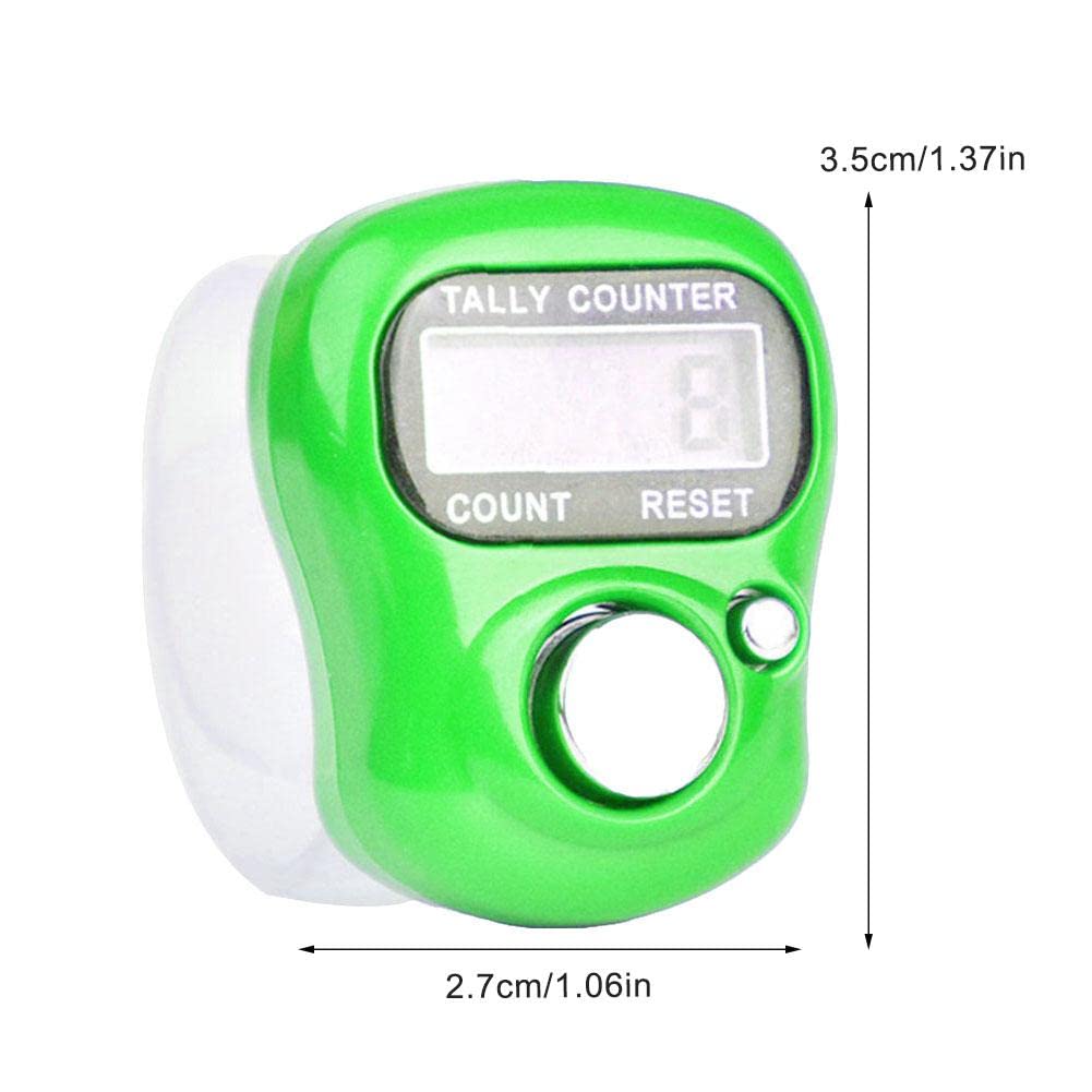 5 Color LED Digital Row Counter,5 Digit Display Counter Clicker,Handheld Number Click Counter,Finger Tally Counter,Electronic Finger Counter Hand Tally Counter with Ring for Golf