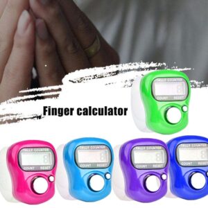 5 Color LED Digital Row Counter,5 Digit Display Counter Clicker,Handheld Number Click Counter,Finger Tally Counter,Electronic Finger Counter Hand Tally Counter with Ring for Golf