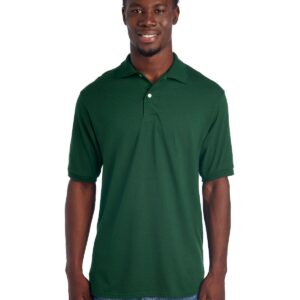 Jerzees Men's SpotShield Stain Resistant Polo Shirts (Short & Long, Short Sleeve-Forest Green, X-Large