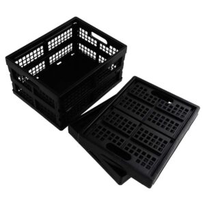 eudokkyna 3-pack 15 liter collapsible storage basket folding crates, black