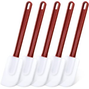 meekoo set of 5 silicone spatula rubber spatulas heat resistant silicone spatulas high temp commercial silicone spatula for kitchen cooking mixing frying spreading baking, dishwasher safe(10 inches)