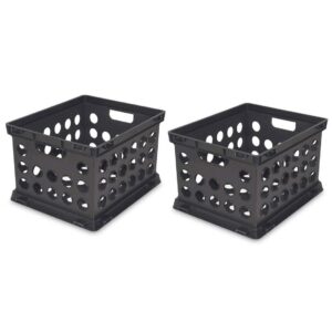 sterilite 16939006 plastic heavy duty file crate stacking storage (2 pack)