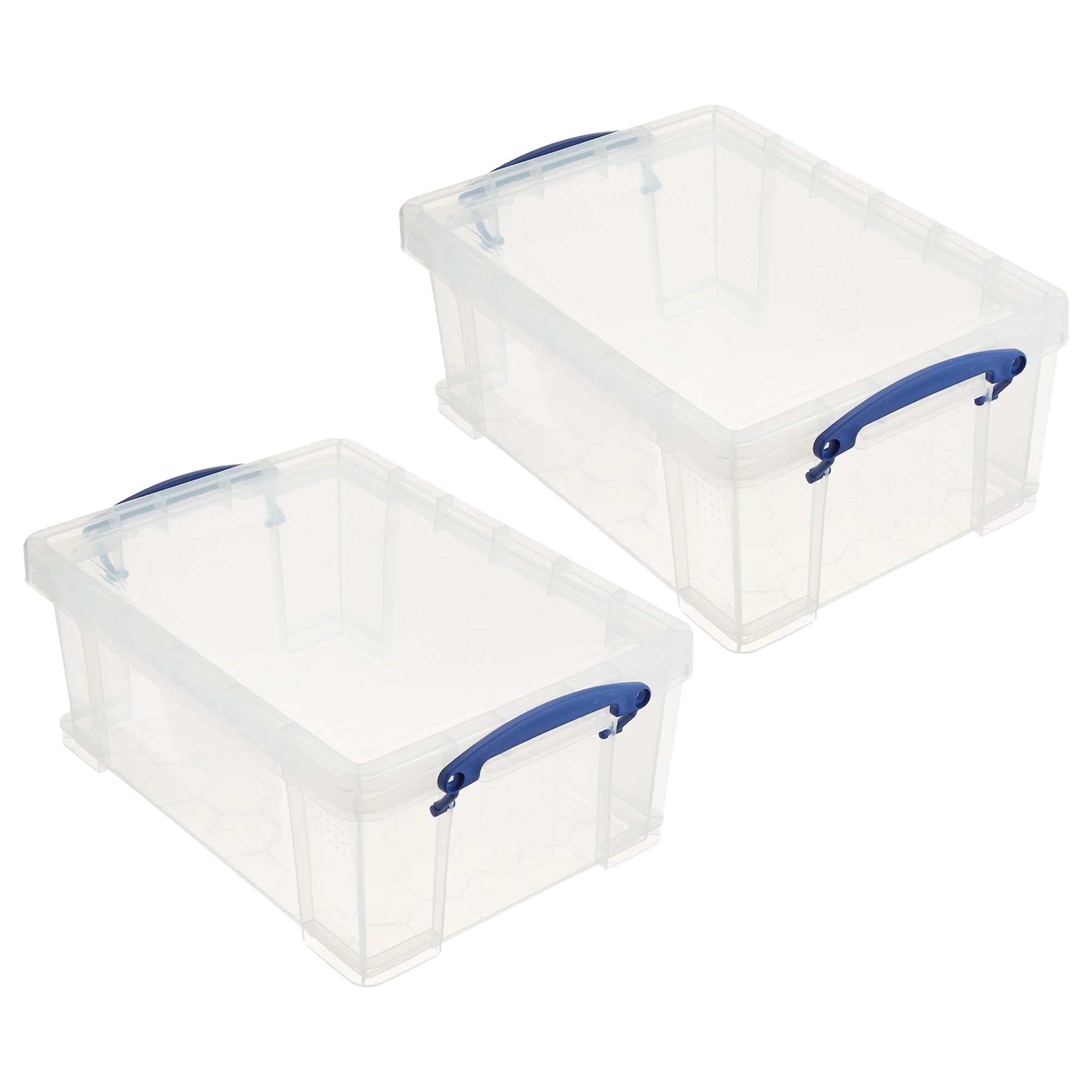 Really Useful Box 9 Liter Plastic Storage Bins with Lids and Clip Lock Handles for Home or Office Organization and Storage (2 Pack)