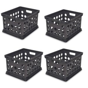 sterilite 16939006 plastic heavy duty file crate stacking storage (4 pack)