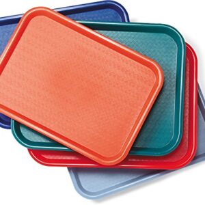 Carlisle FoodService Products CT101423 Cafe Standard Plastic Cafeteria/Fast Food Tray, NSF Certified, BPA Free, 14" Length x 10" Width, Gray (Pack of 24)