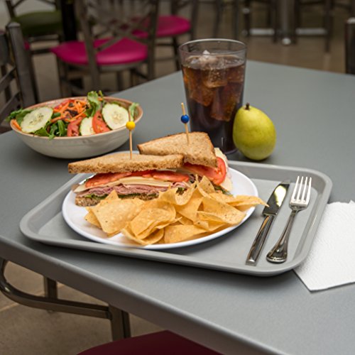 Carlisle FoodService Products CT101423 Cafe Standard Plastic Cafeteria/Fast Food Tray, NSF Certified, BPA Free, 14" Length x 10" Width, Gray (Pack of 24)