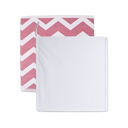 DII Non Woven Polyester Storage Bin, Chevron, Rose, Small Set of 2