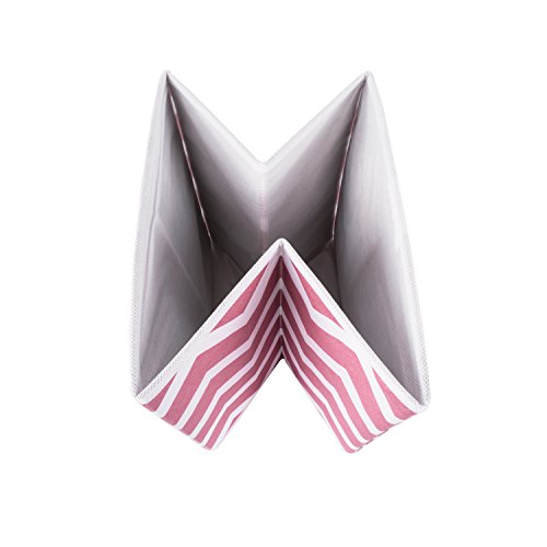 DII Non Woven Polyester Storage Bin, Chevron, Rose, Small Set of 2