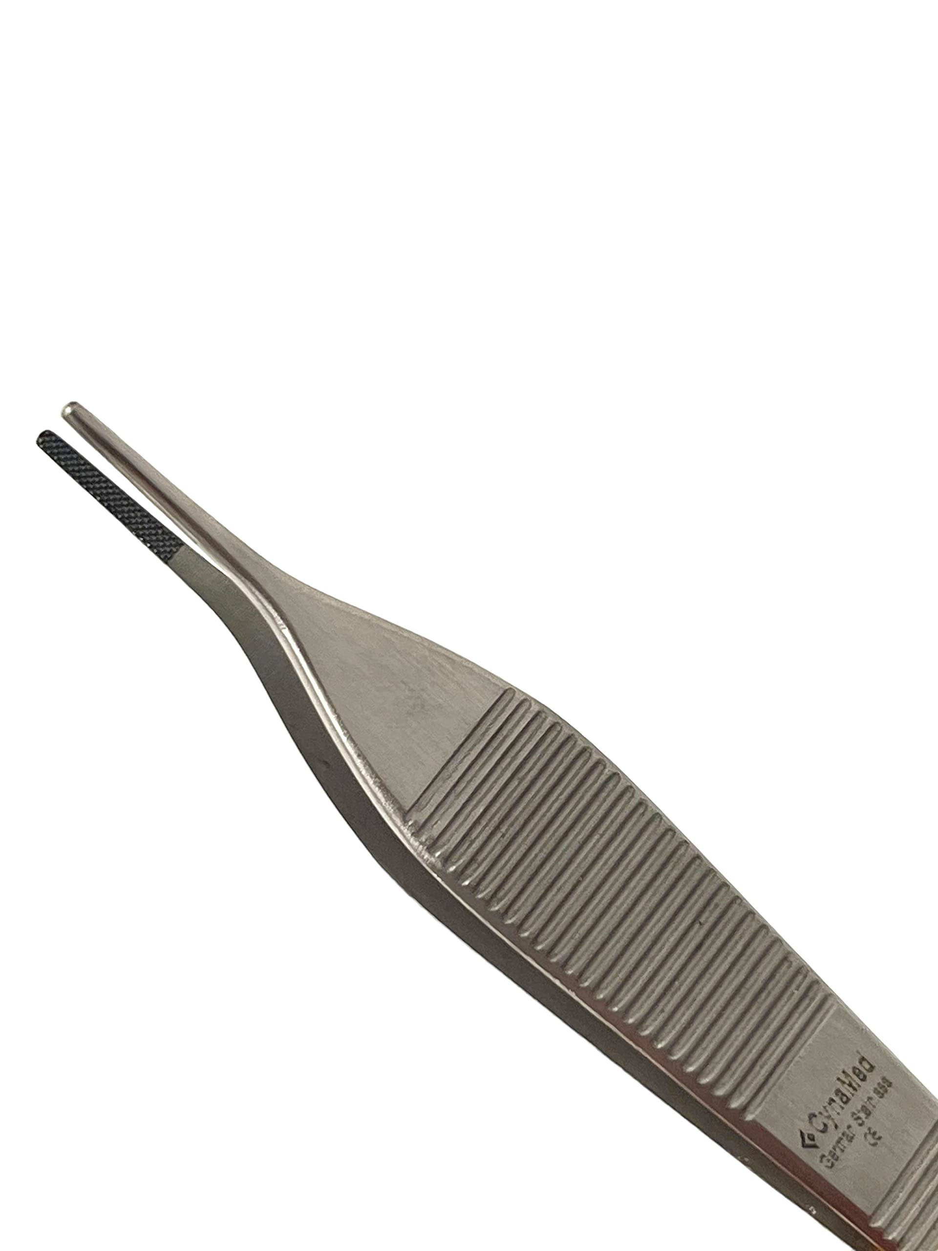 German Grade Adson Dressing Forceps Micro 4.75" with Tungsten Carbide Inserts and Gold Handle Premium Dental Instruments Cynamed