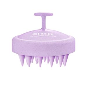 heeta scalp massager hair growth, soft silicone bristles to remove dandruff and relieve itching, scalp scrubber for hair care relax scalp, shampoo brush for wet dry hair, upgraded material, purple