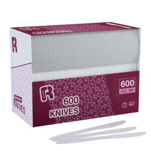 r-kay plastic knives 600 pack - medium weight plastic silverware - disposable knives for all gatherings - premium white plastic knifes disposable cutlery - bulk plastic utensils for all gatherings