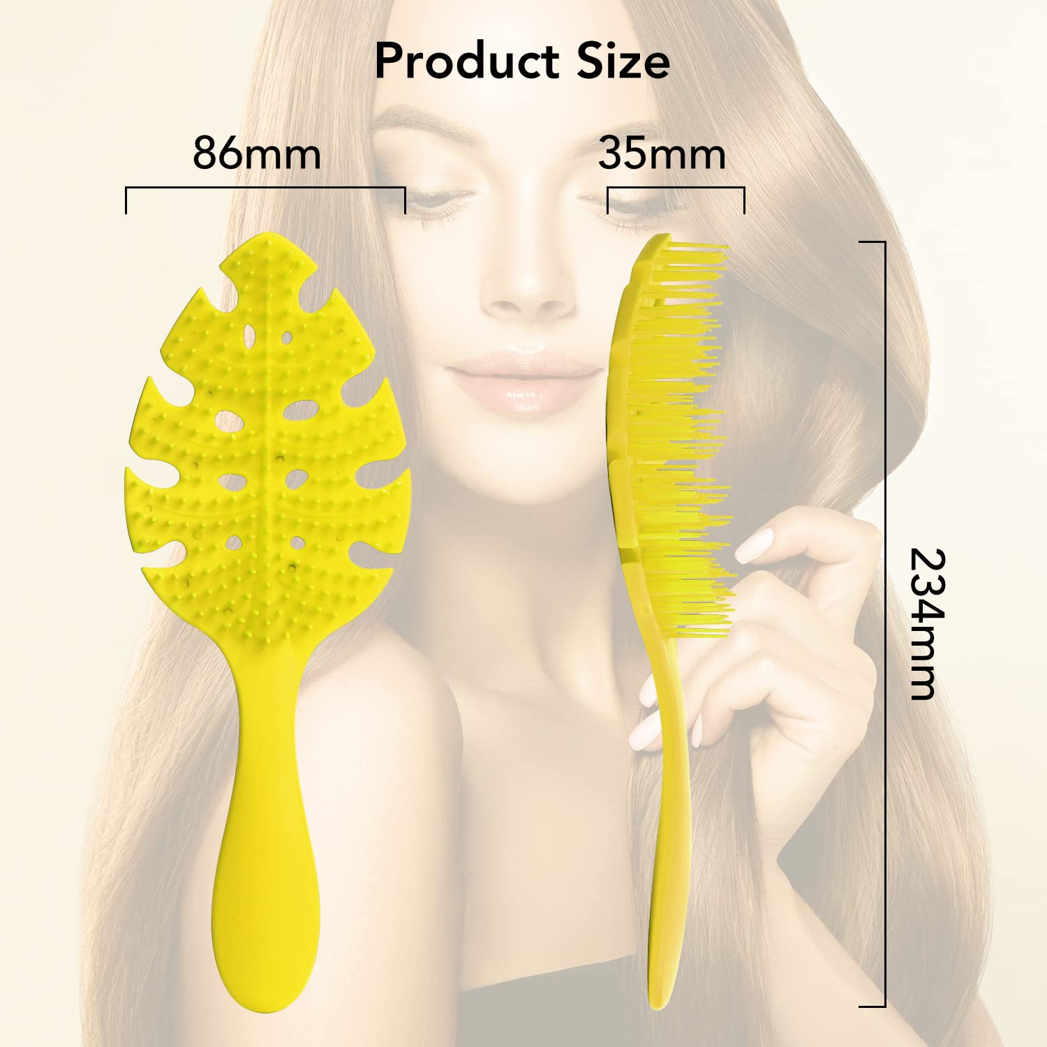 CANDYBRUSH Hair Brush for Women Toddler Girls Extremely Soft TPEE for Fine Hair Detangling Leaf Form Vented Brushes Mood-Boosting Hairbrush with Lemon Scented Yellow Large