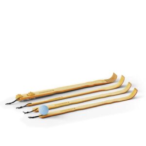 BambooWorx Traditional Bamboo Wooden Back Scratcher - 4 Piece Body Relaxation Massager Set for Men & Women - 17.5" Long Handle, Strong and Sturdy Itching Relief Back Scratchers - 100% Natural Wood