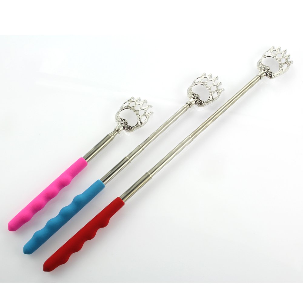 8 Pieces Back Scratchers Telescopic Bear Claw Back Itching Scratcher Scalp Hand Massager Tool with Wave Handles(Random color) (8)