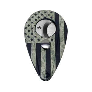 xikar xi2 cigar cutter hero series, cuts up to 60 ring-gauge cigars, spring-loaded double guillotine action, 440 stainless steel blades with rockwell c rating of 57, military