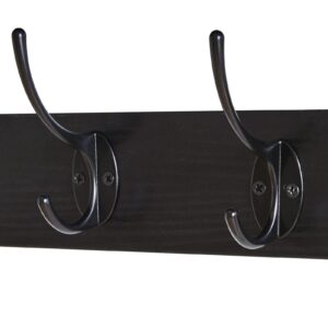 YMYNY Coat Rack Shelf Wall Mounted, Coat Hooks Set of 2, Entryway Coat Hanger with 8 Hooks, 31.5" Wall Floating Shelf with Hat Rack, for Kitchen, Bedroom, Bathroom, Black UHWS001B-2