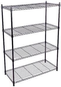 elevon 4-shelf adjustable, heavy duty storage shelving unit (350 lbs loading capacity per shelf), steel organizer wire rack, black (35" l x 13.4" w x 48.2" h)