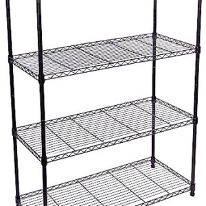 Elevon 4-Shelf Adjustable, Heavy Duty Storage Shelving Unit (350 lbs Loading Capacity per Shelf), Steel Organizer Wire Rack, Black (35" L x 13.4" W x 48.2" H)