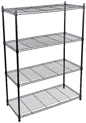 Elevon 4-Shelf Adjustable, Heavy Duty Storage Shelving Unit (350 lbs Loading Capacity per Shelf), Steel Organizer Wire Rack, Black (35" L x 13.4" W x 48.2" H)