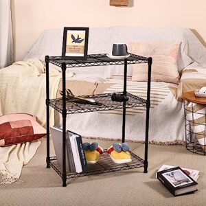 Elevon 4-Shelf Adjustable, Heavy Duty Storage Shelving Unit (350 lbs Loading Capacity per Shelf), Steel Organizer Wire Rack, Black (35" L x 13.4" W x 48.2" H)