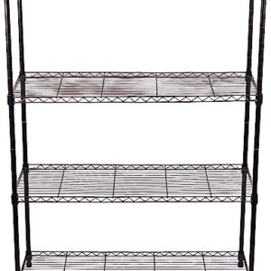 Elevon 4-Shelf Adjustable, Heavy Duty Storage Shelving Unit (350 lbs Loading Capacity per Shelf), Steel Organizer Wire Rack, Black (35" L x 13.4" W x 48.2" H)