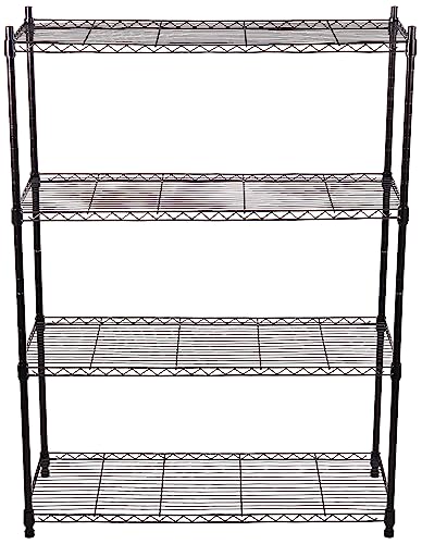 Elevon 4-Shelf Adjustable, Heavy Duty Storage Shelving Unit (350 lbs Loading Capacity per Shelf), Steel Organizer Wire Rack, Black (35" L x 13.4" W x 48.2" H)