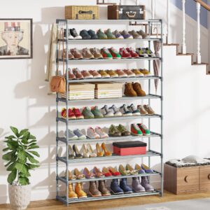 Tribesigns 10 Tiers Shoe Rack Shoe Shelf Large Capacity Shoe Organizer Tall Shoe Storage for Closet Entryway, Space Saving Shoe Tower for Living Room Hallway