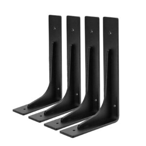 picesa 8"x 4.7" shelf brackets,l shelf brackets, vertical angle, premium alloy metal heavy duty shelf bracket, high strength mounting hardware included, corner brace joint,pack of 4. (8 inch l+beam)