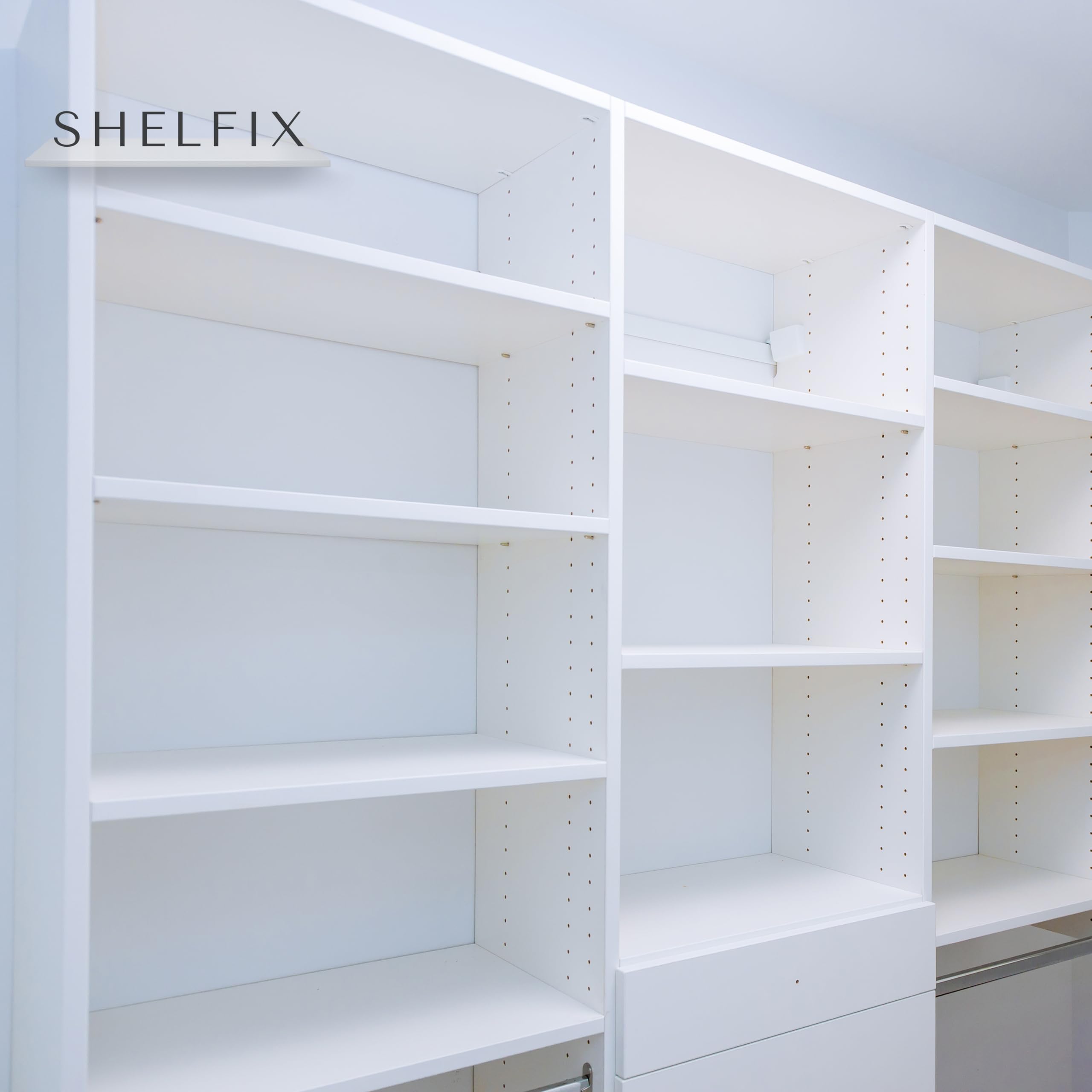 SHELFIX - White Cabinet Replacement Shelves - 3/4'' Thick Melamine - Cabinet Shelf Custom Size Shelf - Melamine Shelves Cut to Order 34