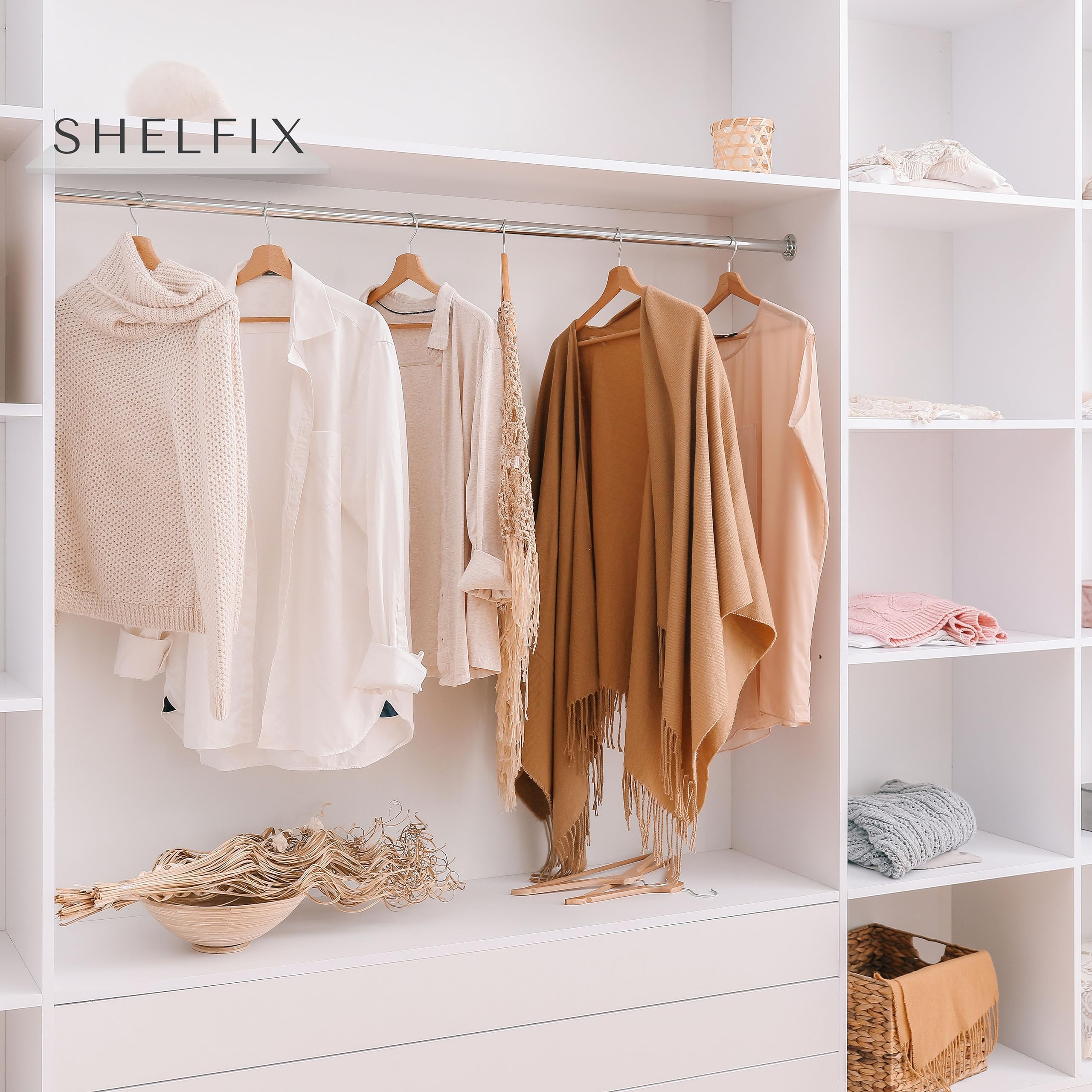 SHELFIX - White Cabinet Replacement Shelves - 3/4'' Thick Melamine - Cabinet Shelf Custom Size Shelf - Melamine Shelves Cut to Order 34