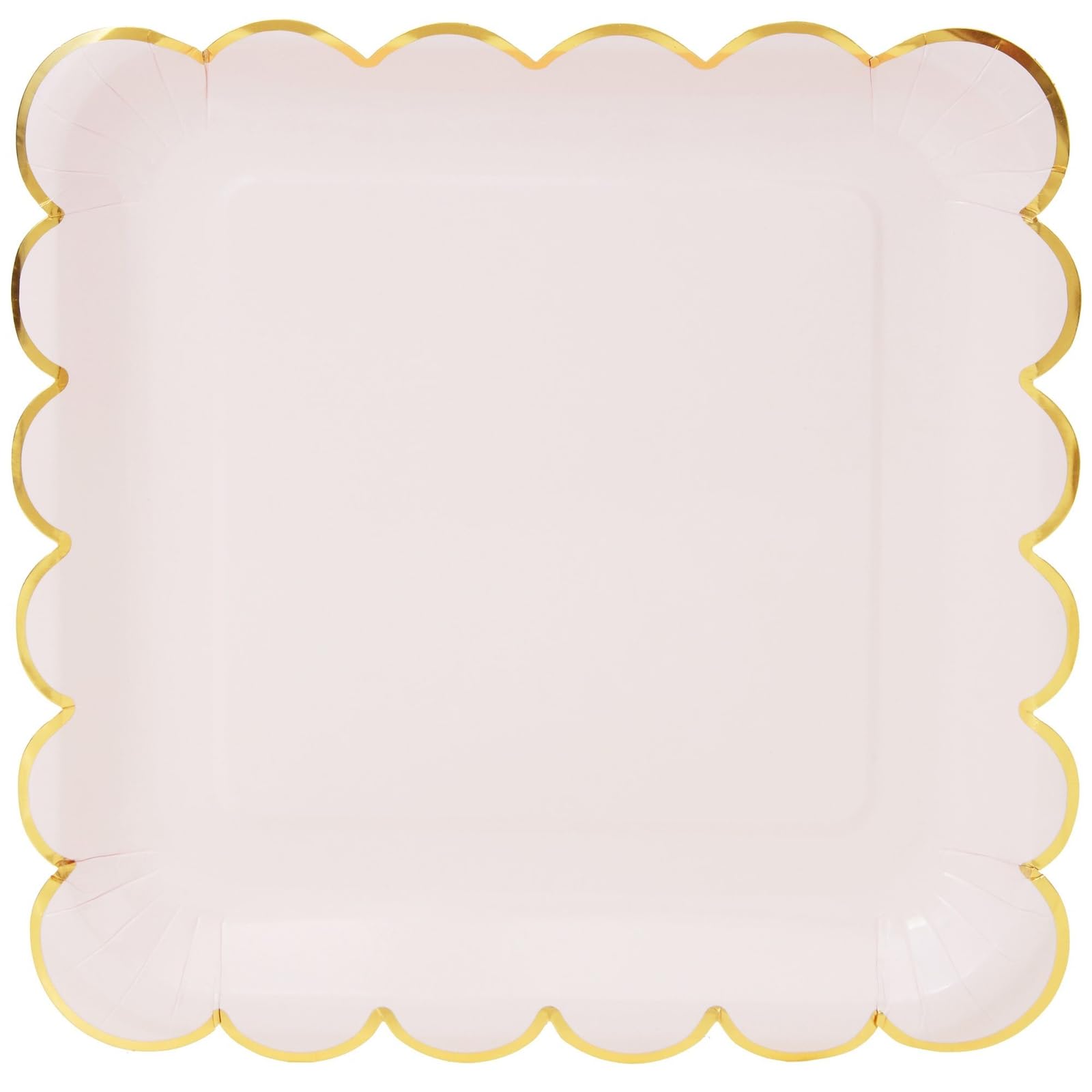 Sparkle and Bash Pastel Paper Plates with Scalloped Gold Foil (9 Inches, 48 Pack)