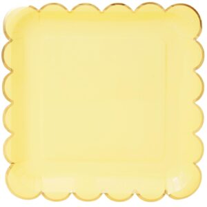 Sparkle and Bash Pastel Paper Plates with Scalloped Gold Foil (9 Inches, 48 Pack)