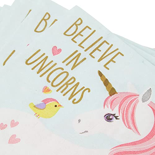 Amscan 501929 Beverage Napkins | Magical Unicorn Collection | Birthday | 16pcs