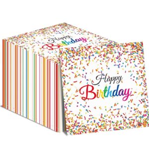 confetti sprinkles birthday napkins for happy birthday party supplies sprinkles party themed luncheon paper napkins disposable for kids two sweet donut birthdays party favors (100 pack)