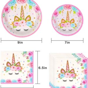 Unicorn Themed Birthday Party Plates Supplies