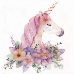 wallye unicorn napkins unicorn party supplies for children party or birthday party, 20 pack