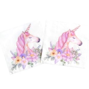 WallyE Unicorn Napkins Unicorn Party Supplies for Children Party or Birthday Party, 20 Pack