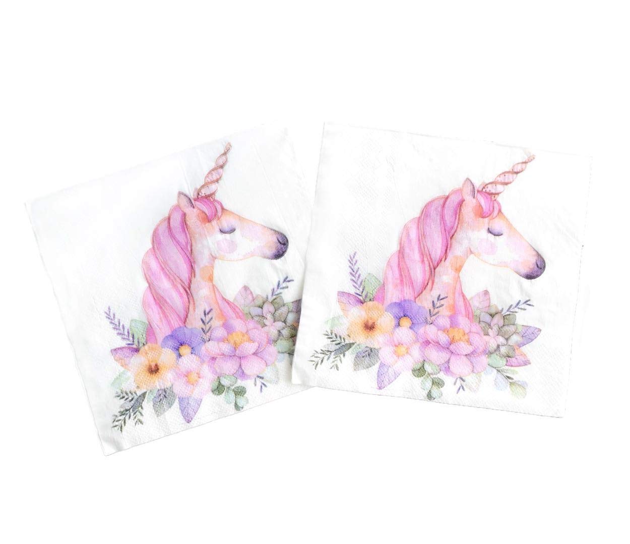 WallyE Unicorn Napkins Unicorn Party Supplies for Children Party or Birthday Party, 20 Pack