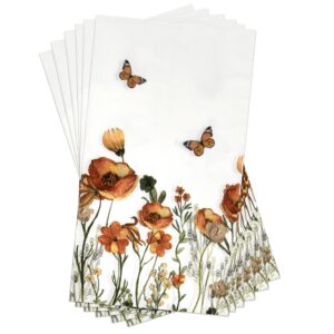 Gift Boutique 100 Thanksgiving Fall Floral Guest Napkins Decorative Hand Towels Disposable Paper Harvest Flower Napkins For Autumn Wildflowers Bathroom Toilet Powder Room Wedding Birthday Dinner