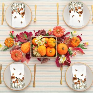 Gift Boutique 100 Thanksgiving Fall Floral Guest Napkins Decorative Hand Towels Disposable Paper Harvest Flower Napkins For Autumn Wildflowers Bathroom Toilet Powder Room Wedding Birthday Dinner