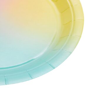 BLUE PANDA Rainbow Party Supplies, Pastel Paper Plates (9 in., 80 Pack)