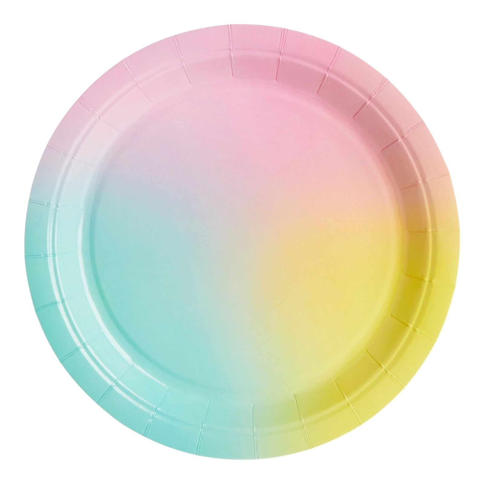 BLUE PANDA Rainbow Party Supplies, Pastel Paper Plates (9 in., 80 Pack)