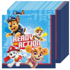 paw patrol adventures beverage paper napkins - 5" x 5" (pack of 16), vibrant & fun serviettes - perfect for birthdays, themed parties & celebrations