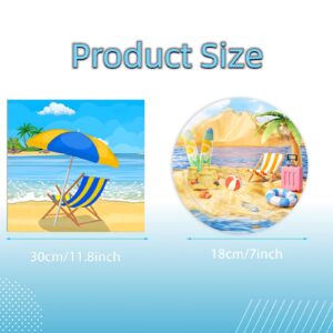 40PCS Beach Theme Party Supplies Beach Theme Pool Birthday Party Supplies Summer Dinnerware tableware Include Paper Plates Napkins For Kid Summer Holidays Party Hawaiian Luau Party