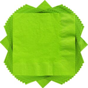 kiwi green 2-ply lunch paper napkins - 6.5" x 6.5" (pack of 40) - luxurious & absorbent, perfect for parties & events