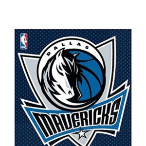 dallas mavericks multicolor paper luncheon napkins - 6.5" x 6.5" (16 pc) - perfect for basketball parties & tailgates