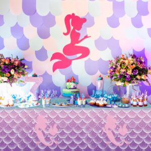 3Pcs Mermaid Birthday Party Favors Mermaid Tablecloth Decorations Disposable Plastic Table Cover for Girls Princess Under The Sea Baby Shower Themed Birthday Party Favors,108x54 Inch