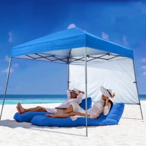 ABCCANOPY Stable Pop Up Beach Tent with Backpack Bag, 8 x 8 ft Base / 6 x 6 ft Top, Blue