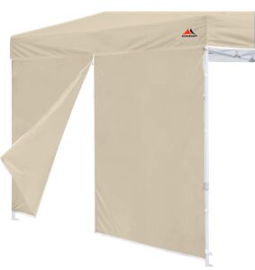 scocanopy door for 10x10 canopy frame one central zipper design for easy entry and exit,1 pack canopy door only,beige